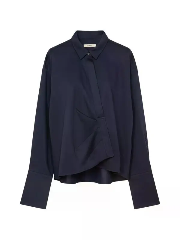 ODEEH Pleated Long-sleeve Shirt - Blue