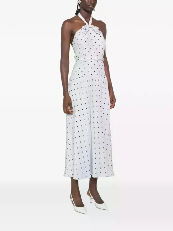 Alessandra Rich Polka-dot Halter Neck Midi Dress