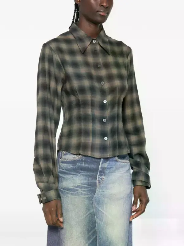 Our Legacy Envelop Check-print Shirt - Blue