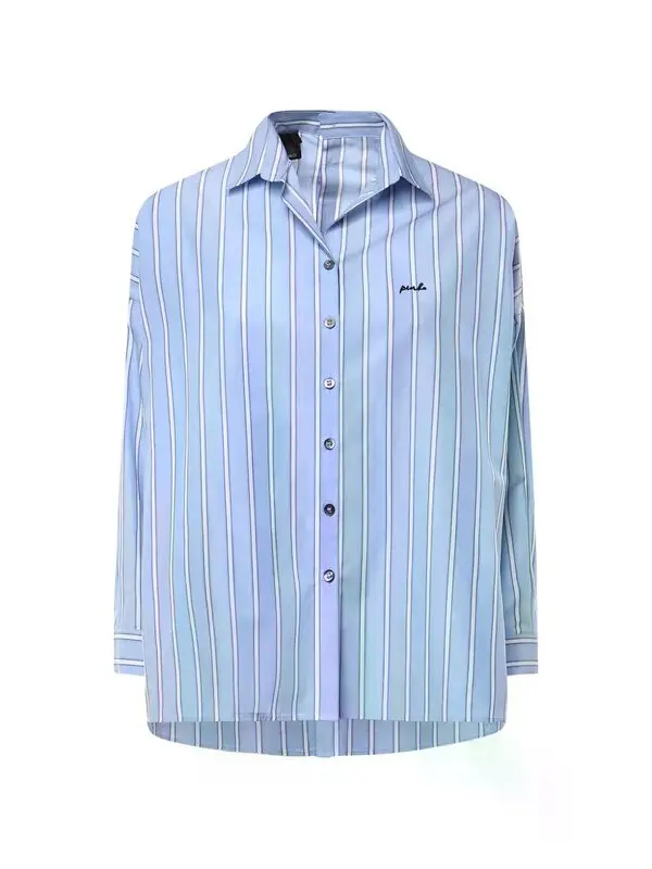Pinko Striped Embroidered-logo Shirt