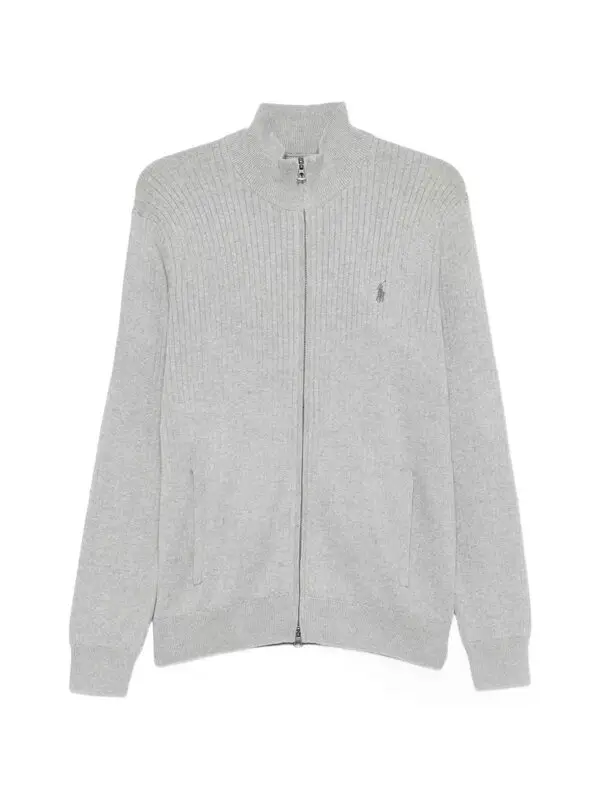 Polo Ralph Lauren Ribbed-knit Zip-up Cardigan - Grey
