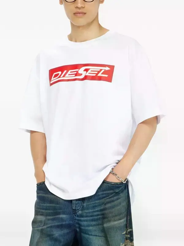 DIESEL® Cotton T-shirt With Logo Print