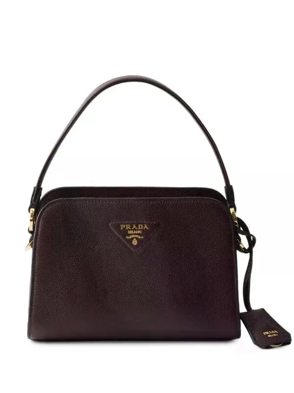 Prada Leather Mini Handbag - Brown