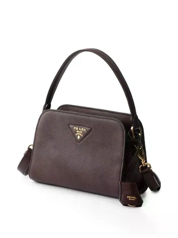 Prada Leather Mini Handbag - Brown