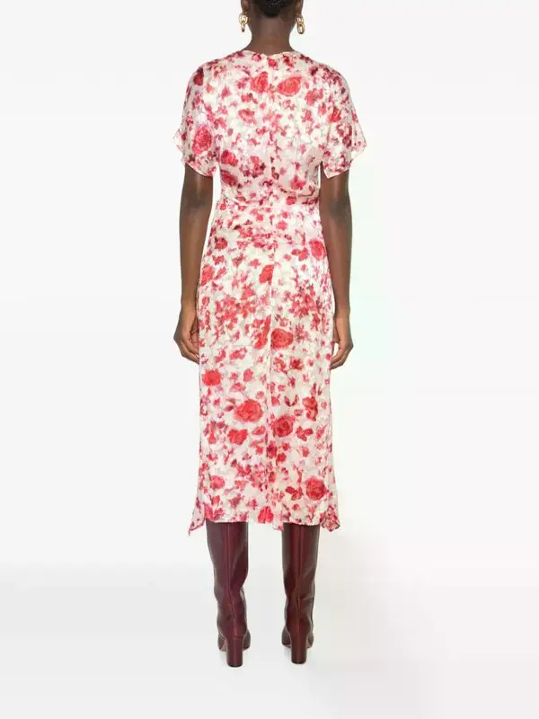 Isabel Marant Étoile Herva Floral-print Ruched Asymmetric Midi Dress - Neutrals
