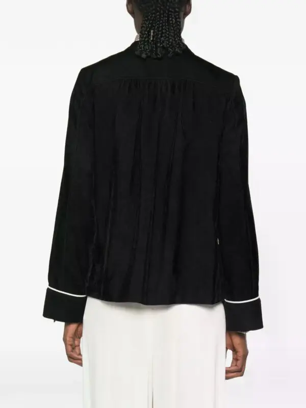 FORTE_FORTE Piped-trim Corduroy-texture Jacket