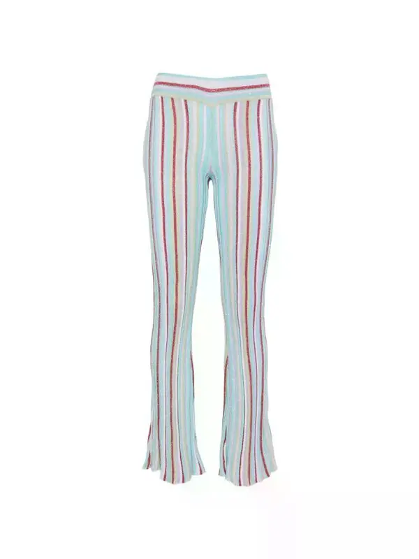 ASTA RESORT Maribel Striped Knit Trousers - Blue