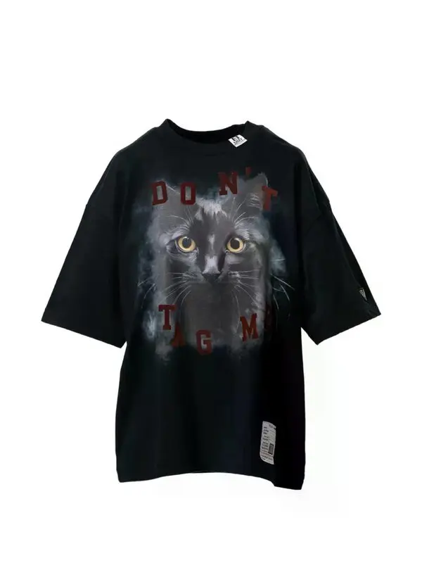 Mihara Yasuhiro Cat-printed T-shirt - Black