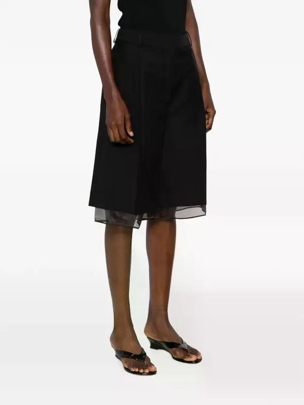 RÓHE Tailored Shorts With Organza Trim