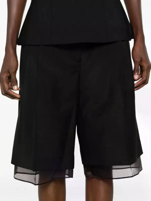 RÓHE Tailored Shorts With Organza Trim
