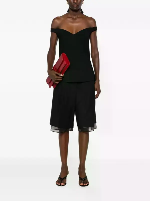 RÓHE Tailored Shorts With Organza Trim