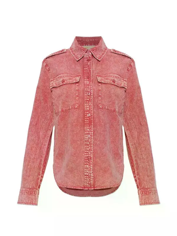 Michael Kors Garment-dyed Denim Shirt - Red