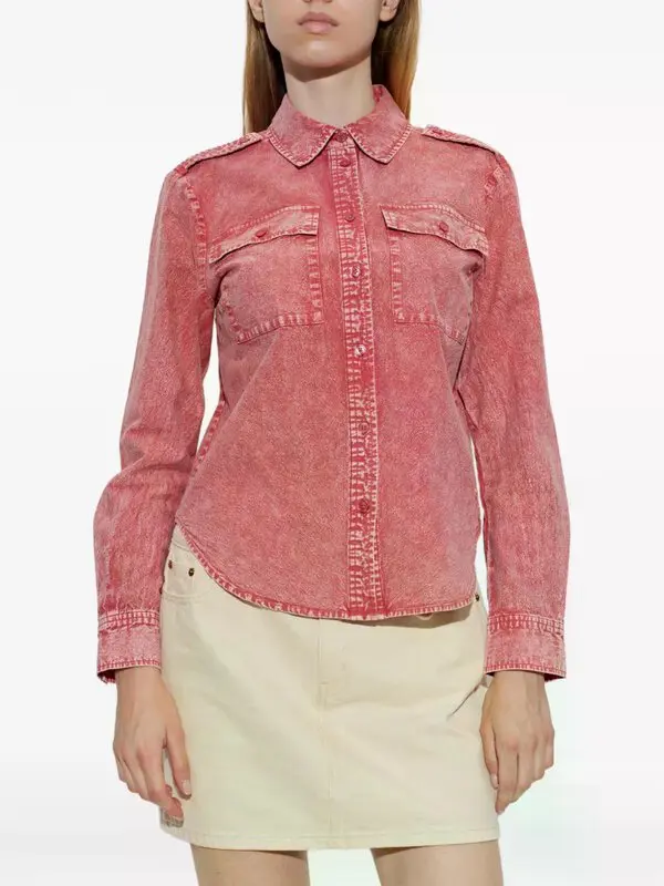 Michael Kors Garment-dyed Denim Shirt - Red