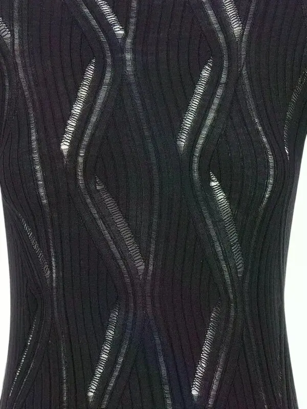 Liu Jo Ribbed Knit Cut-out T-shirt - Blue
