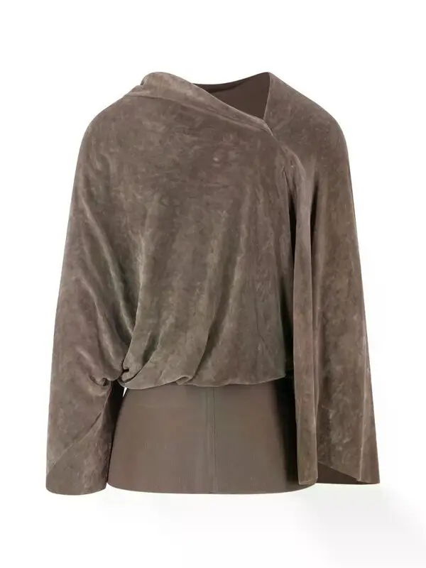 Rick Owens Draped Velvet-effect Top - Neutrals