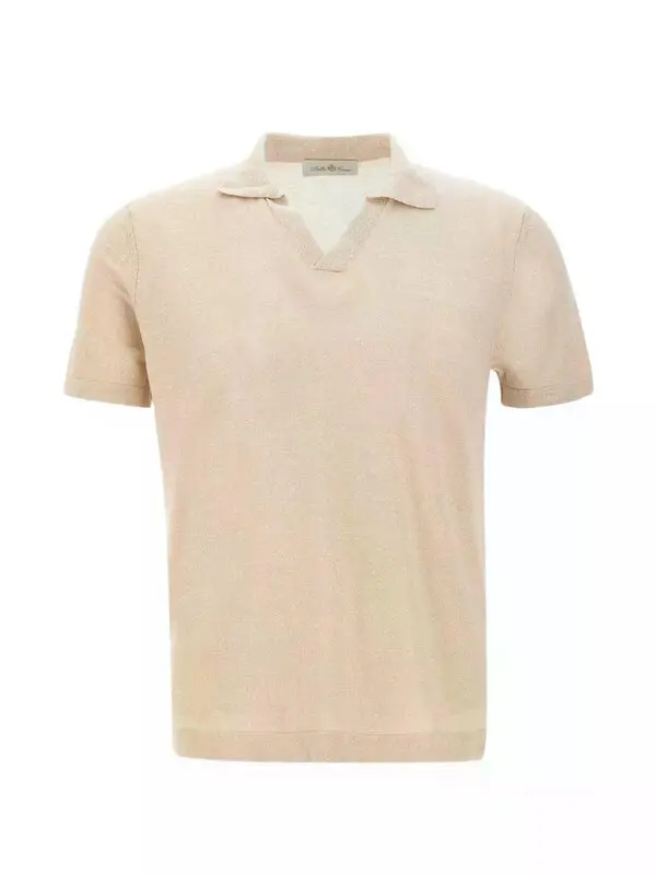 DELLA CIANA Open-collar Side-slit T-shirt