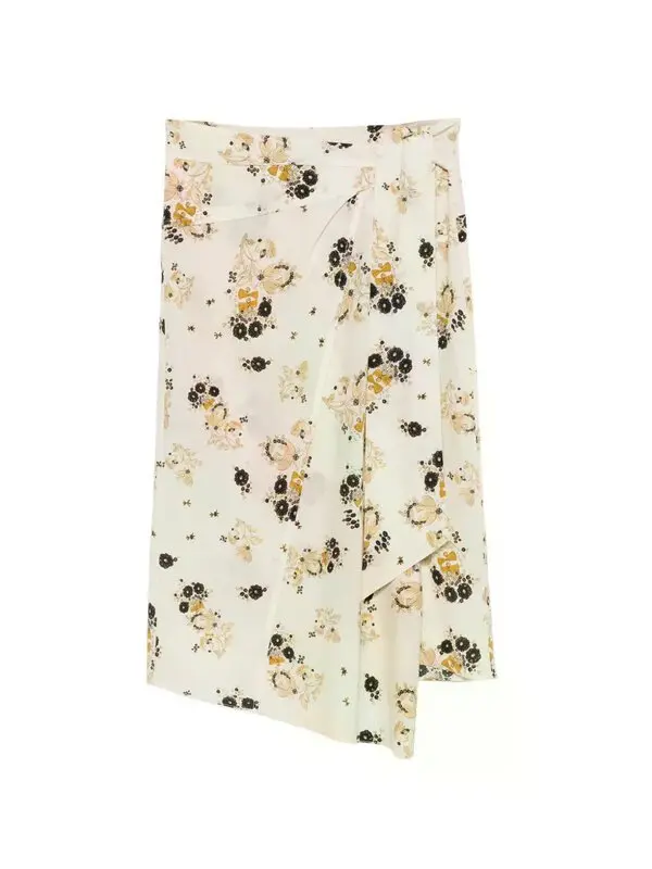 Isabel Marant Étoile Faniry Asymmetric Floral Print Skirt - Neutrals