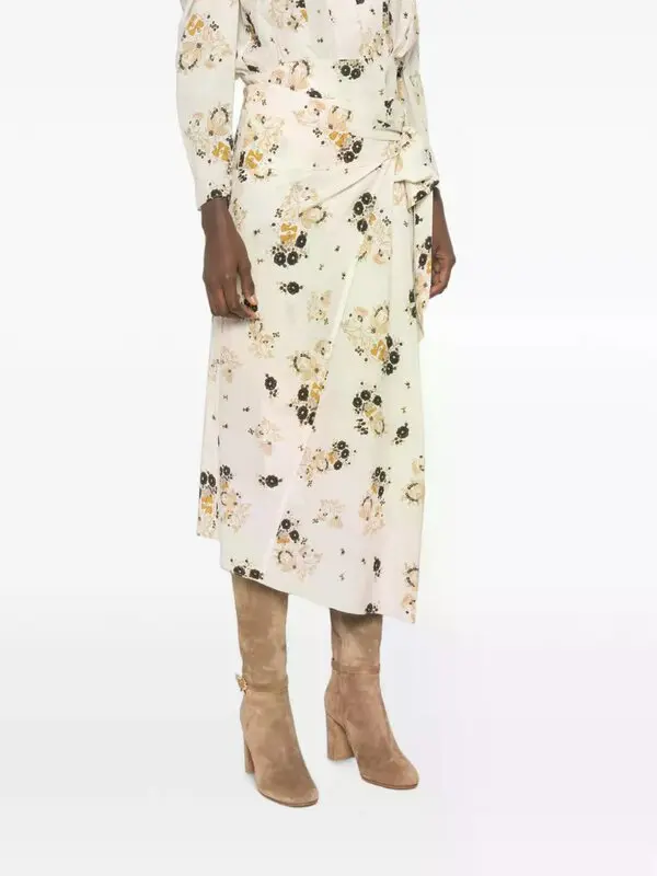 Isabel Marant Étoile Faniry Floral Print Asymmetric Midi Skirt - Neutrals