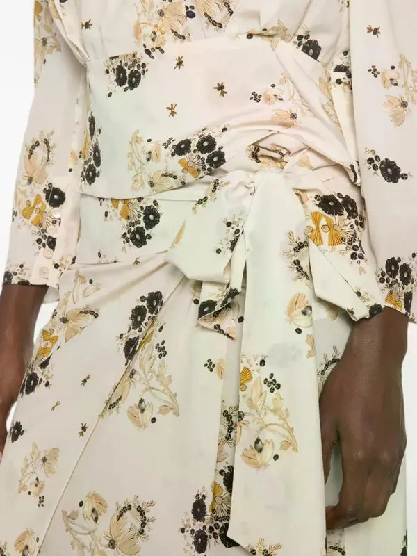 Isabel Marant Étoile Faniry Floral Print Asymmetric Midi Skirt - Neutrals