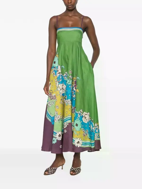 ALEMAIS Nanci Sundress With Floral Print - Green