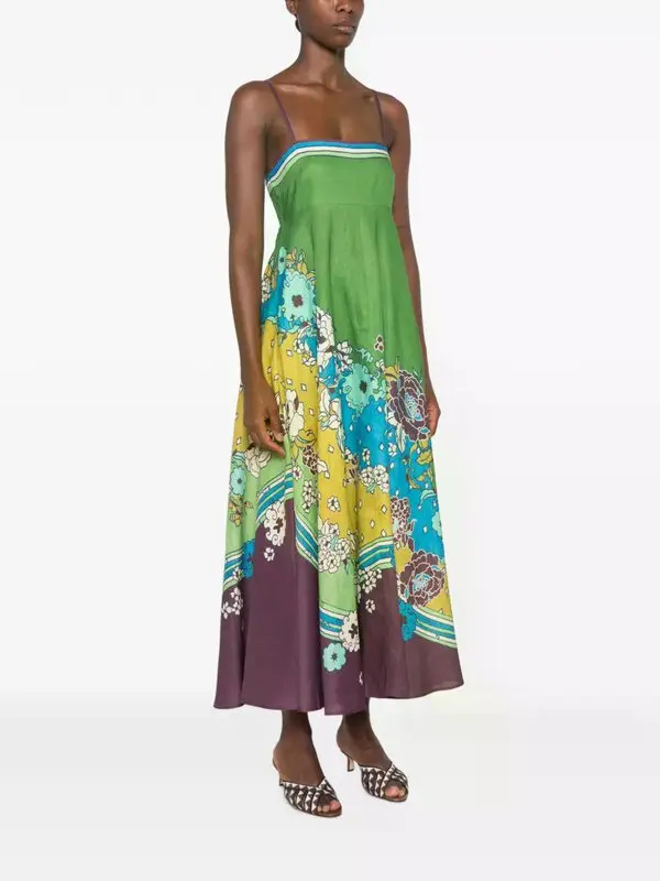 ALEMAIS Nanci Sundress With Floral Print - Green