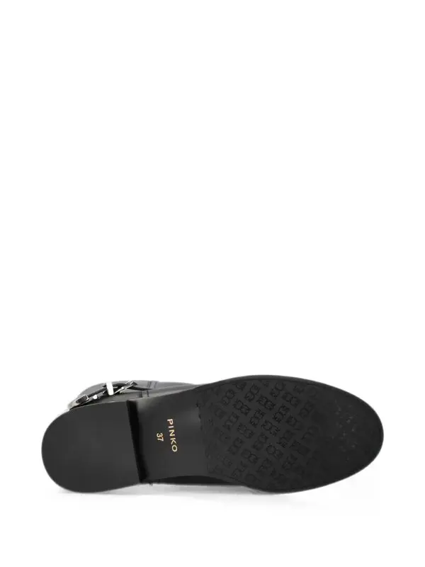 Pinko Buckle-detail Leather Boots
