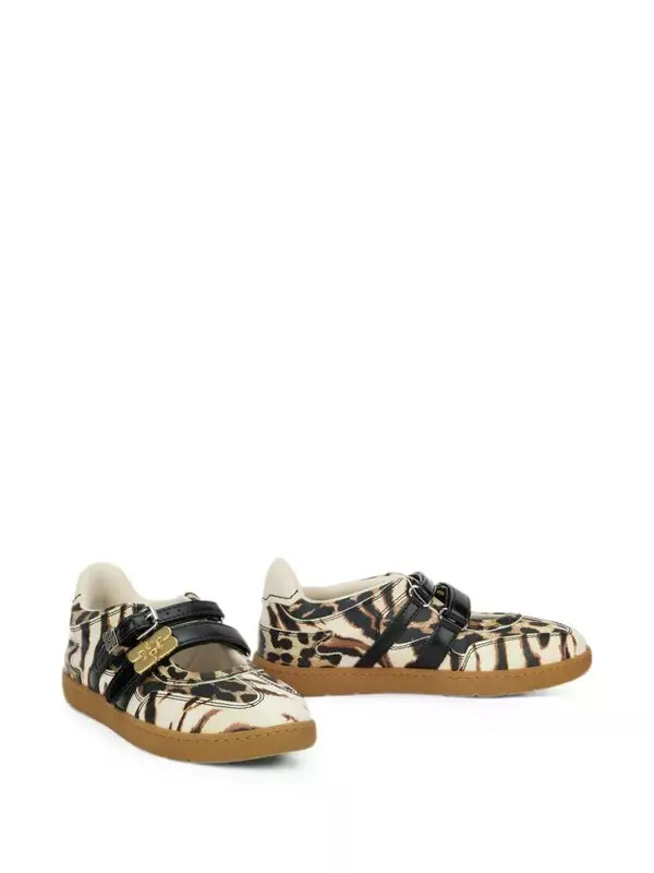 GANNI Animal-print Buckle Ballet Flats