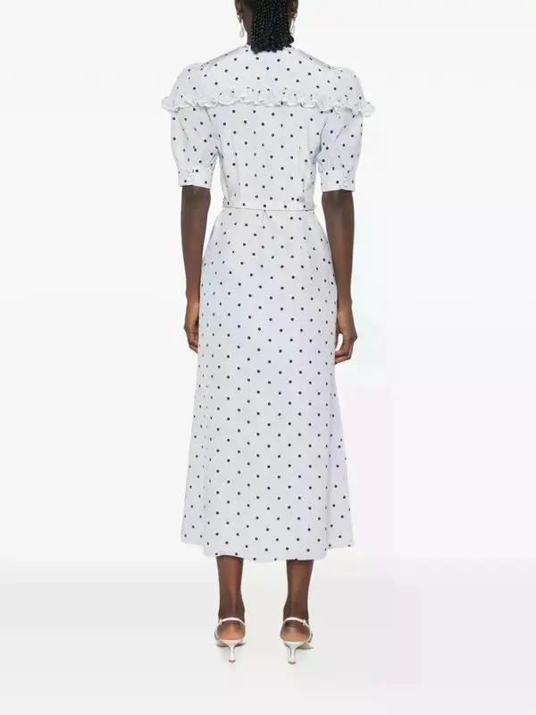 Alessandra Rich Polka-dot Ruffled Midi Dress