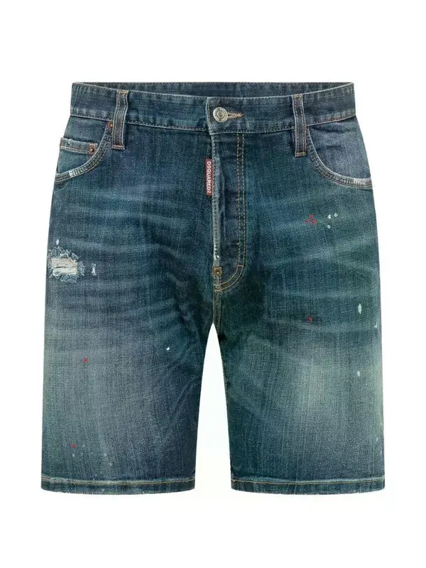 Dsquared2 Distressed Denim Shorts - Blue