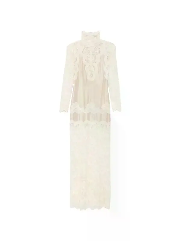 Rabanne Lace-panelled Maxi Dress - Neutrals