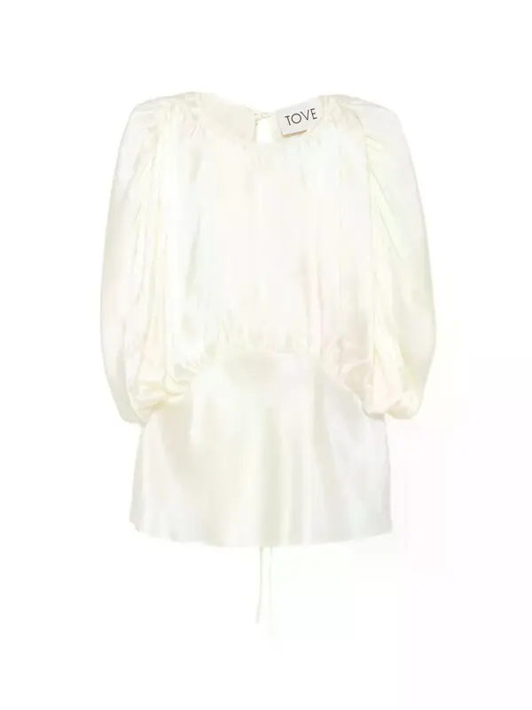Tove Peta Ruched Blouse - Neutrals