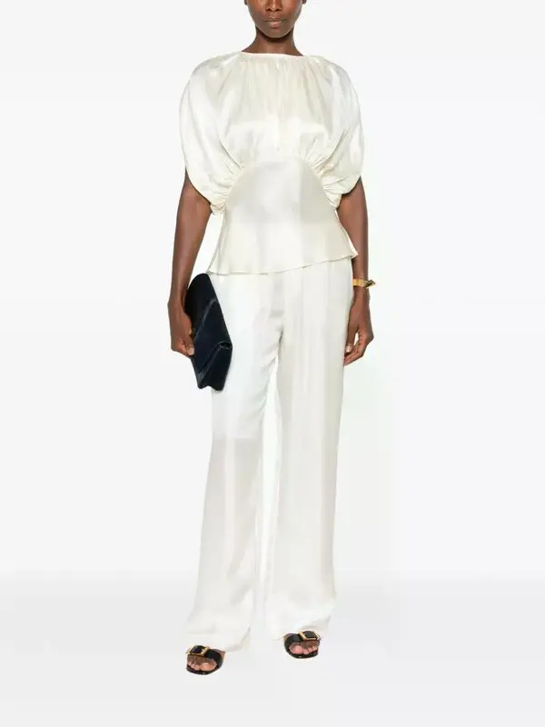 Tove Peta Ruched Blouse - Neutrals