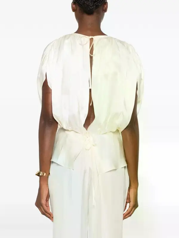 Tove Peta Ruched Blouse - Neutrals