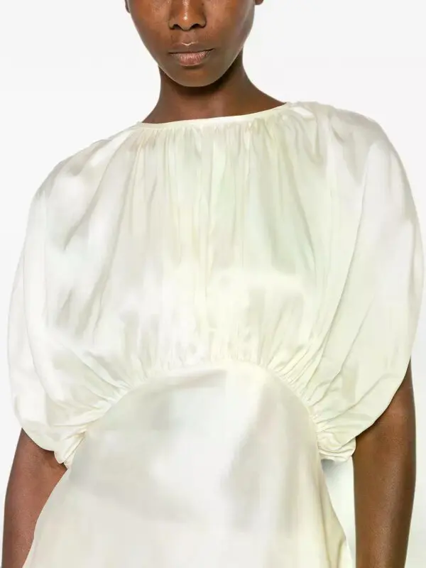 Tove Peta Ruched Blouse - Neutrals