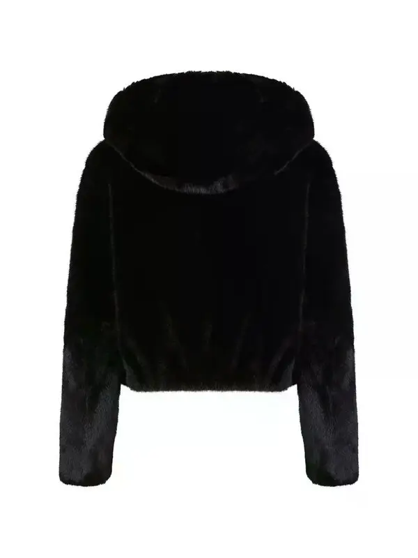 Pinko Faux-fur Hooded Jacket - Black