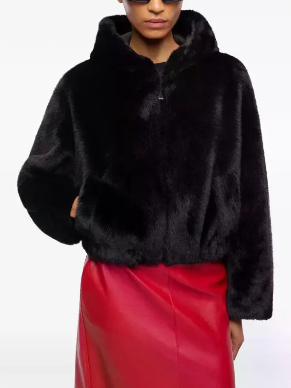 Pinko Faux Fur Hooded Jacket