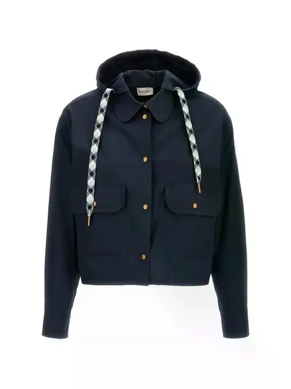 Moncler Hooded Logo-patch Jacket - Blue