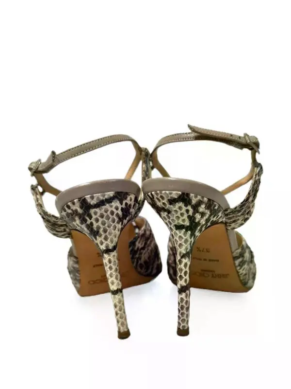 JIMMY CHOO Python-embossed Strappy Sandals