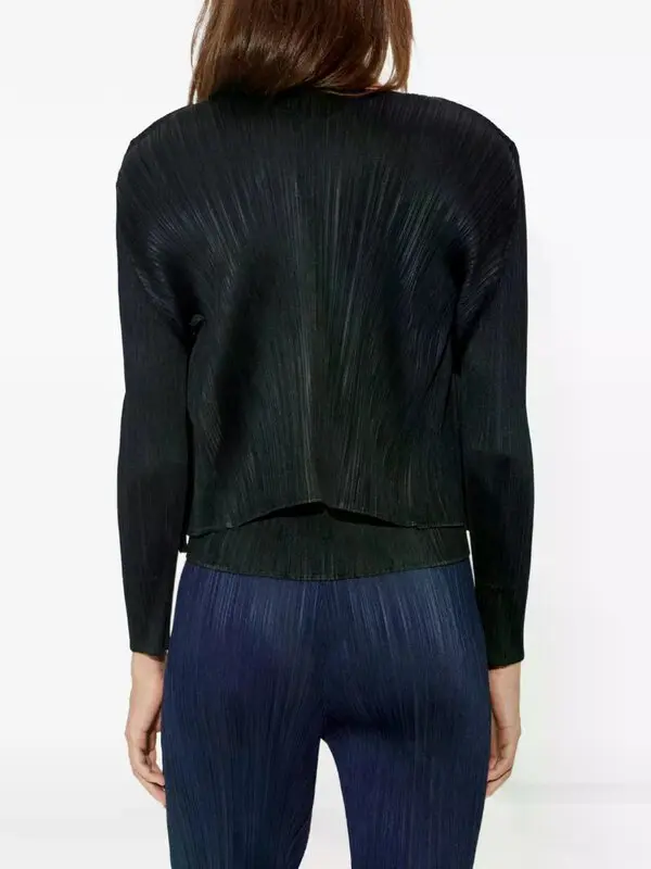 Issey Miyake Pleated Open-front Cardigan - Black