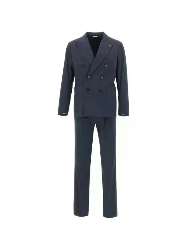 MANUEL RITZ Double-breasted Tailored Suit - Blue