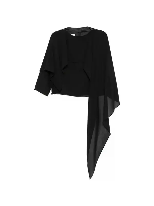 MAISON MARGIELA Asymmetric Draped-panel Blouse - Black