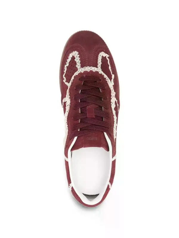 ALOHAS Crochet Trim Sneakers - Red