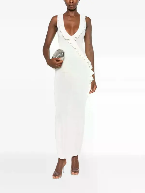 ASTA RESORT Antonella Ruffled Maxi Dress - White