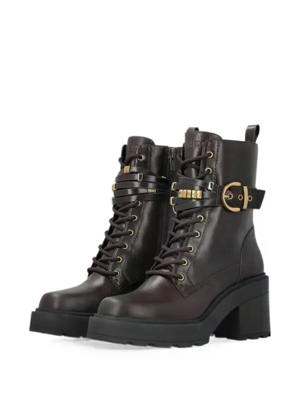 Pinko Buckle-detail Lace-up Ankle Boots