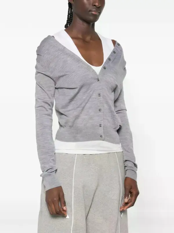 Alexander Wang Off-shoulder Button-down Cardigan