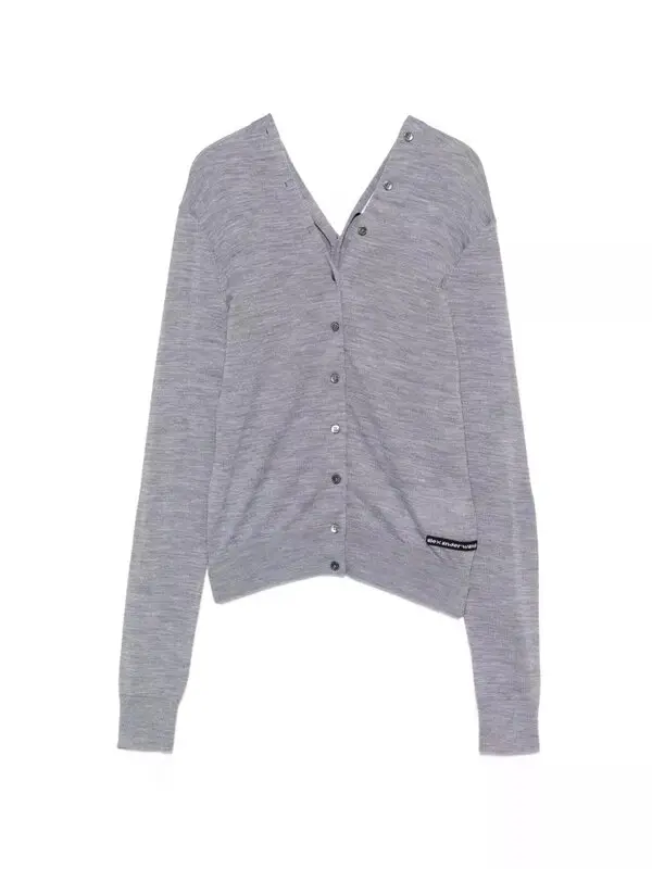 Alexander Wang Off-shoulder Button-down Cardigan - Grey