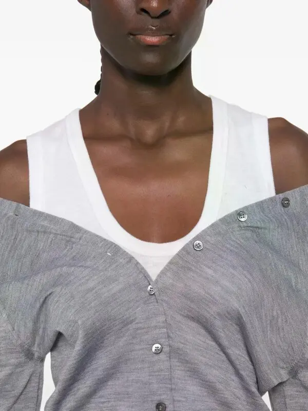 Alexander Wang Off-shoulder Button-down Cardigan