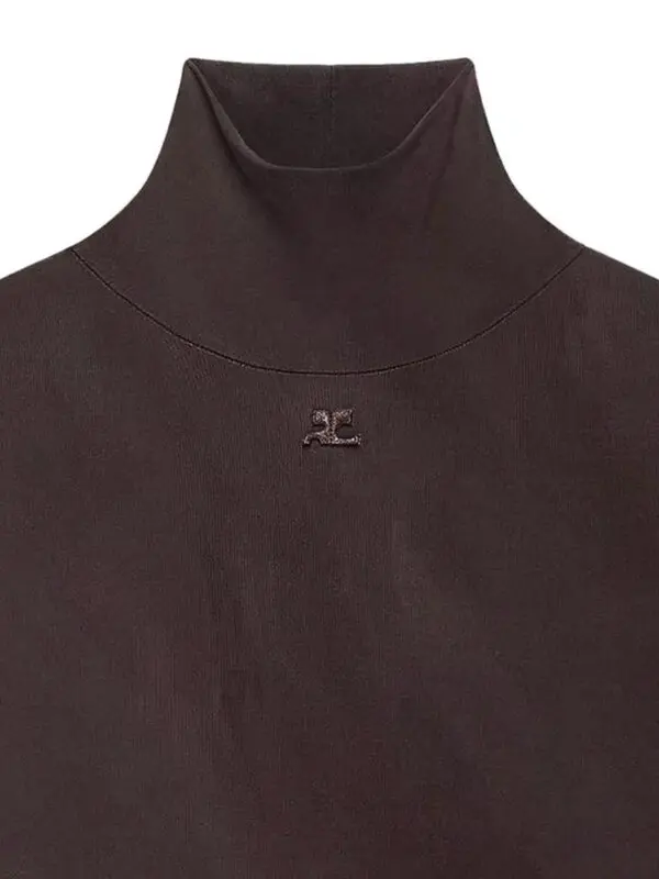 COURREGES Logo-patch Roll-neck Top