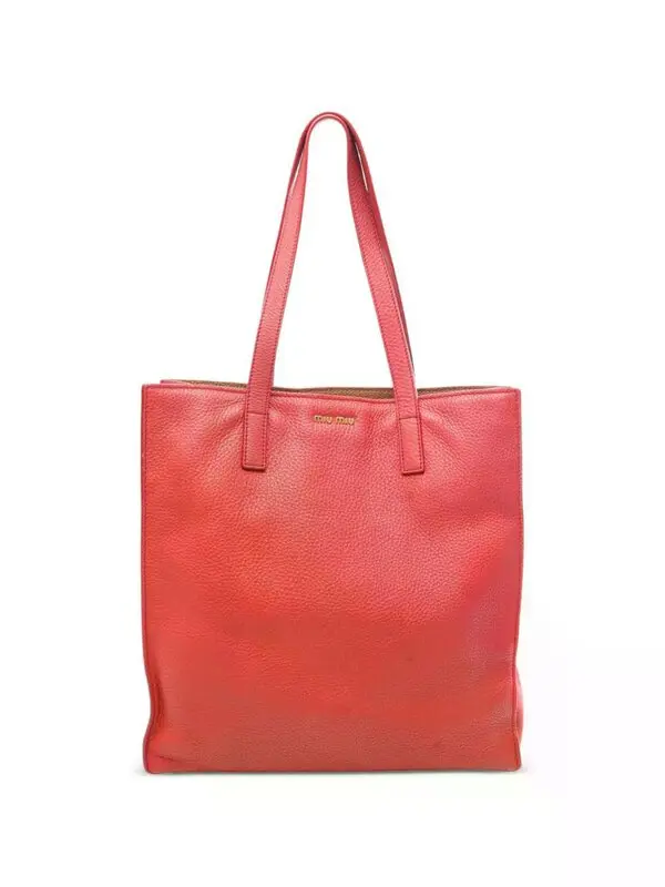 Miu Miu 2000s Leather Tote Bag - Red