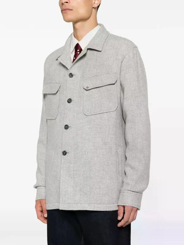 Tagliatore Button-up Shirt Jacket - Grey